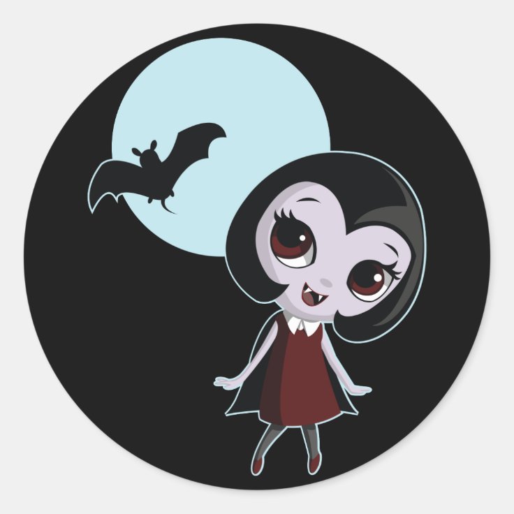Victoria the Vampire Classic Round Sticker | Zazzle