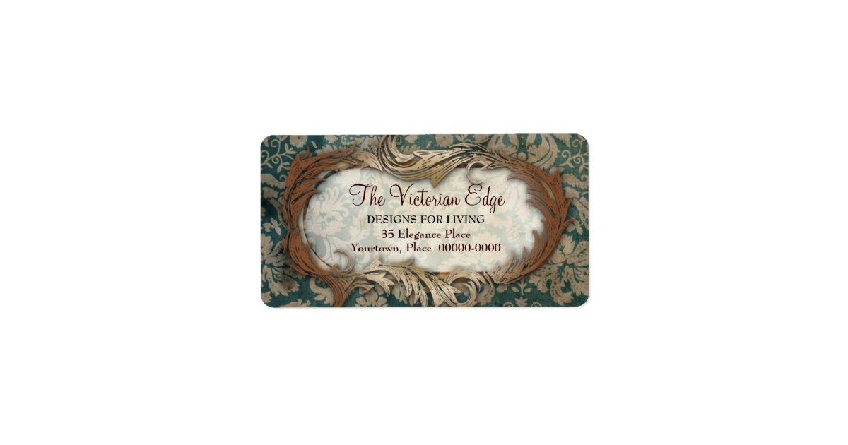 Victorian Aesthetic Damask Address Labels | Zazzle