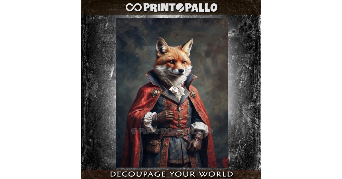 Victorian age Cossack Fox in military uniform Tissue Paper | Zazzle