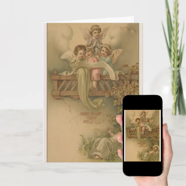 Victorian Angels and Baby Jesus Christmas Card | Zazzle