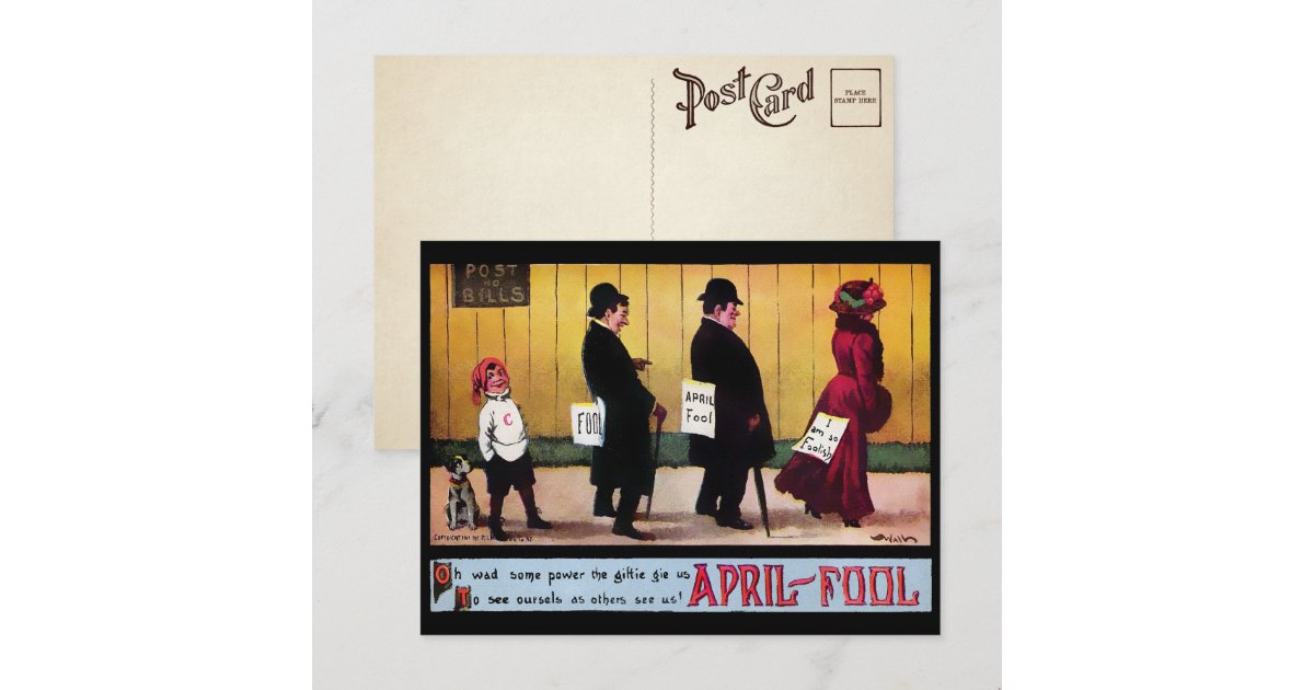 Victorian April Fools Postcard | Zazzle