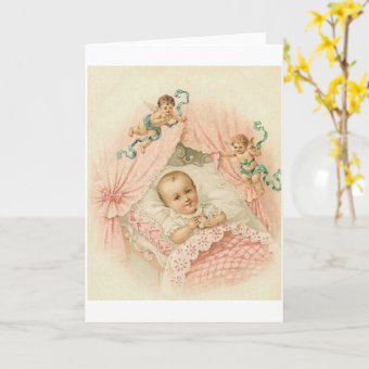 Victorian Baby And Angels Greeting Card | Zazzle