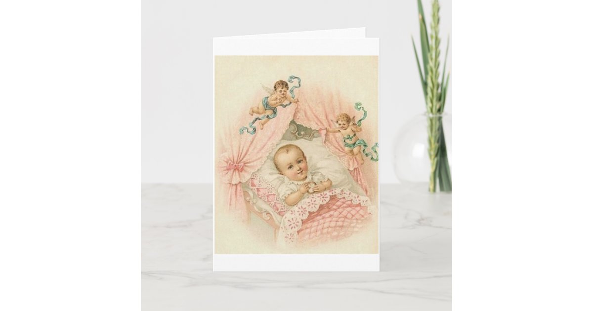 Victorian Baby And Angels Greeting Card | Zazzle