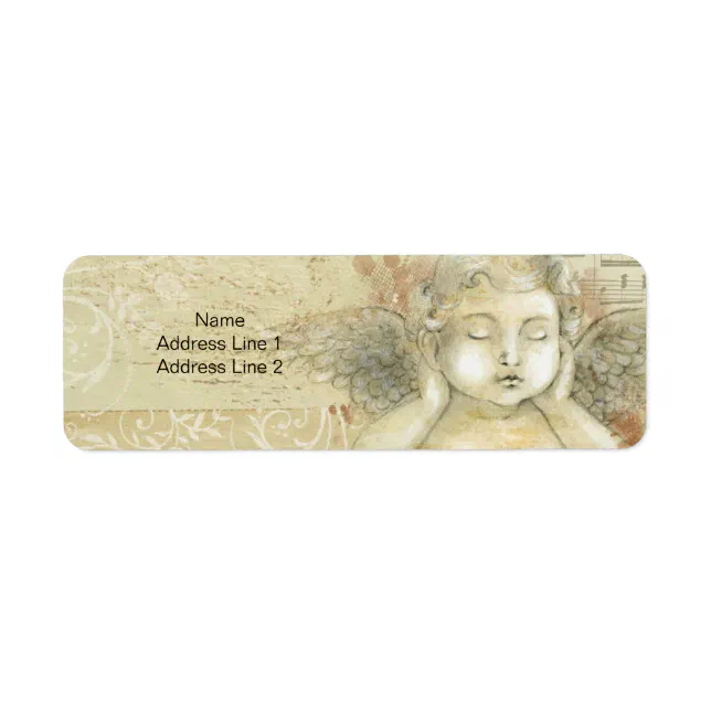 Victorian Baby Angel Return Address Label | Zazzle