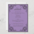 Victorian Bat Until Death Black & Purple Two Sided Invitation | Zazzle