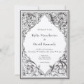 Victorian Bat Until Death Black & Tan Wedding Invitation | Zazzle