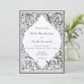 Victorian Bat Until Death Black & Tan Wedding Invitation | Zazzle
