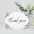Victorian Bat Until Death Black & Tan Wedding Thank You Card | Zazzle
