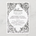 Victorian Bat Until Death Black & White Wedding Program | Zazzle
