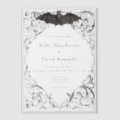 Victorian Bat Until Death Black & White Wedding Vellum Invitations | Zazzle