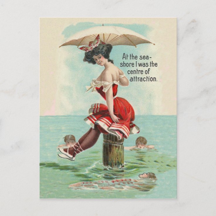 Victorian Bathing Beauty Postcard | Zazzle
