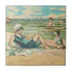Victorian Beach Swim Girl Ocean Summer Vacation Tile | Zazzle