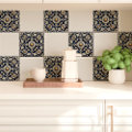 Victorian Blue and Ivory Daisy Pattern Ceramic Tile | Zazzle