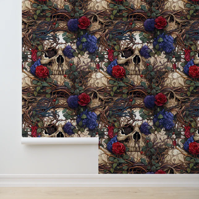 Victorian Blue Bird Boho Georgian Trailing Wallpaper | Zazzle