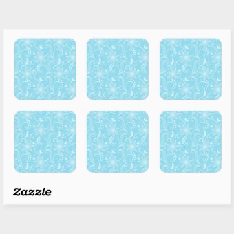 Victorian Blue Blossom Square Sticker | Zazzle