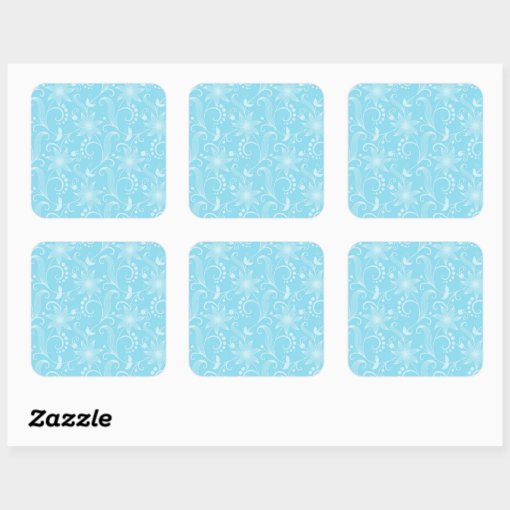 Victorian Blue Blossom Square Sticker | Zazzle