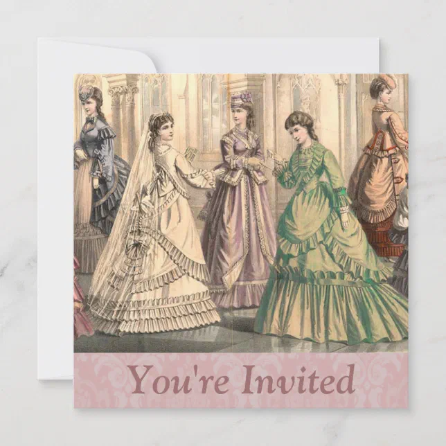 Victorian Bride and Attendants Invitation | Zazzle