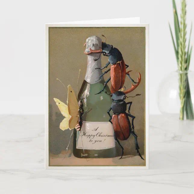 Victorian Bugs Holiday Card | Zazzle