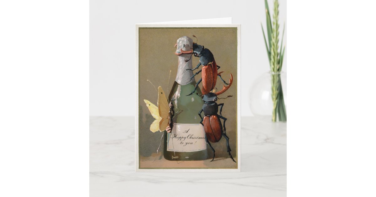 Victorian Bugs Holiday Card | Zazzle