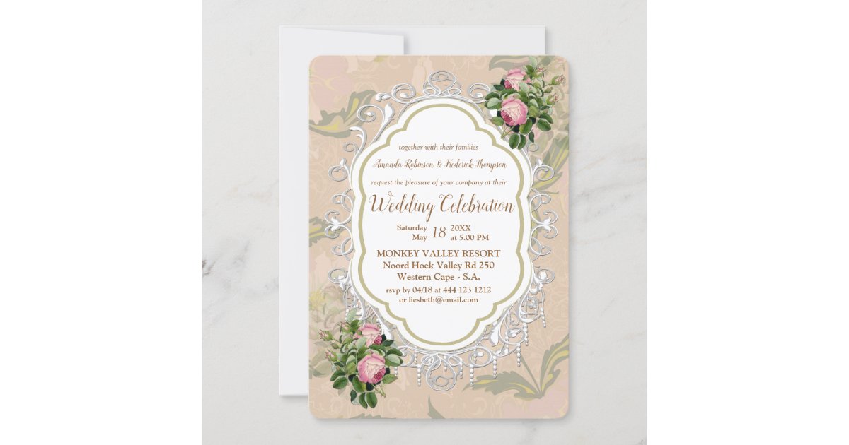 Victorian Bush Garden Wedding Invitation | Zazzle