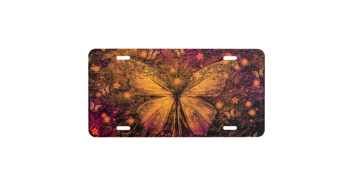 Victorian Butterfly License Plate | Zazzle