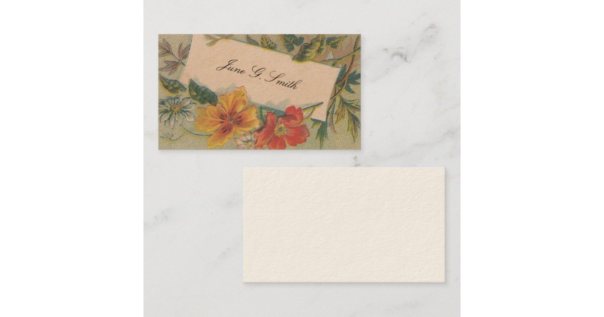 Victorian Calling Card - Flowers | Zazzle