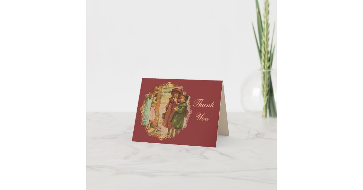 Victorian Children Thank You Card | Zazzle