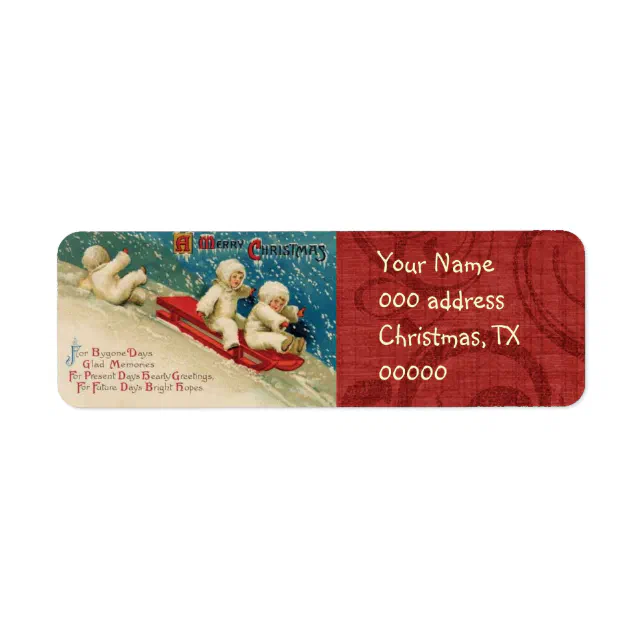 Victorian Christmas Children Return Address Labels | Zazzle