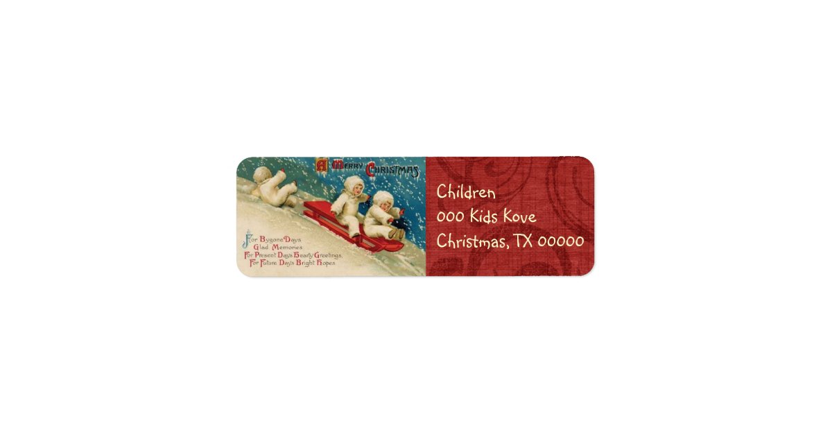 Victorian Christmas Children Return Address Labels | Zazzle