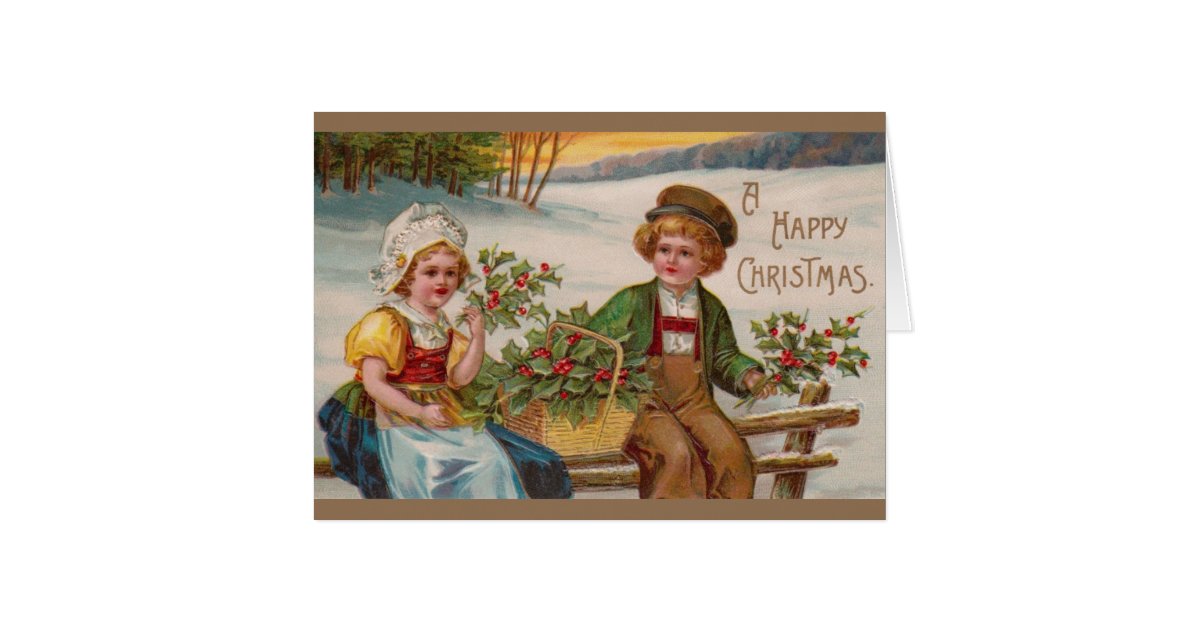 Victorian Christmas Greeting Card | Zazzle