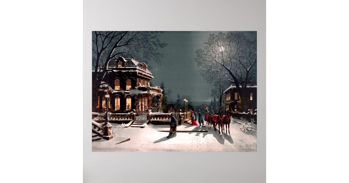 Victorian Christmas Party Poster | Zazzle