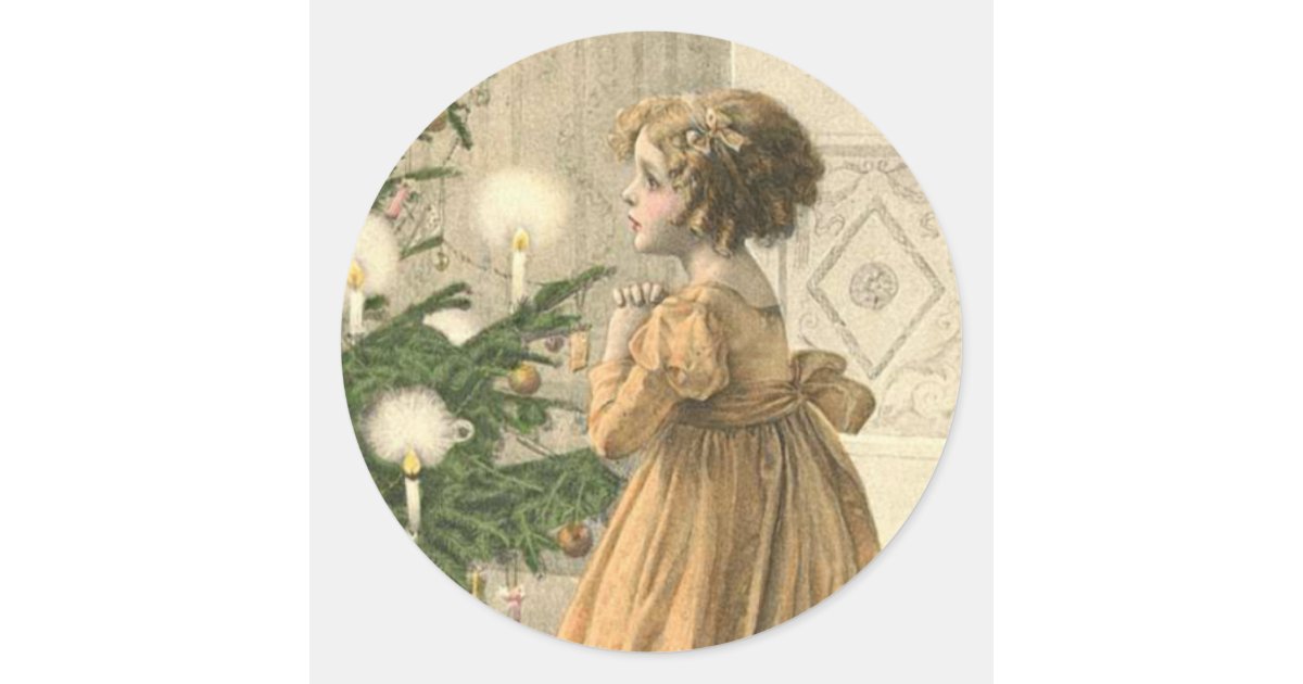 Victorian Christmas sticker | Zazzle