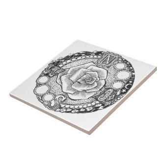 Victorian Compass Rose Ceramic Tile | Zazzle
