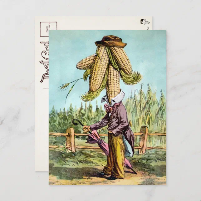 Victorian Corn Man Postcard | Zazzle