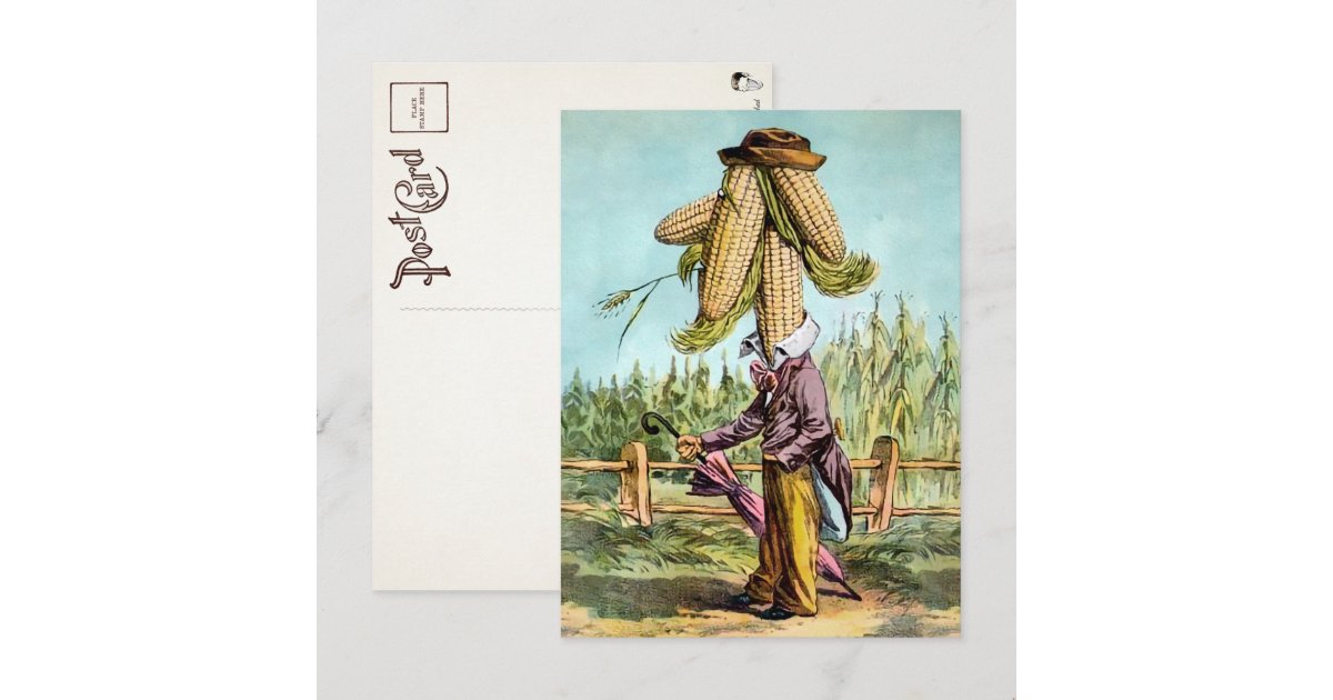 Victorian Corn Man Postcard | Zazzle
