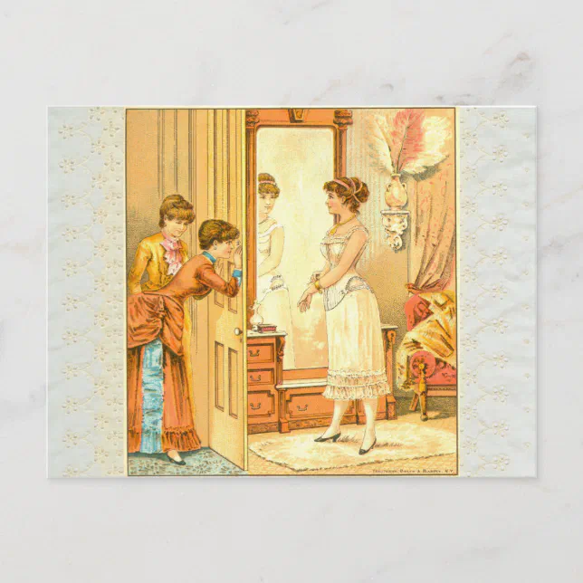 Victorian corset advertisement postcard | Zazzle