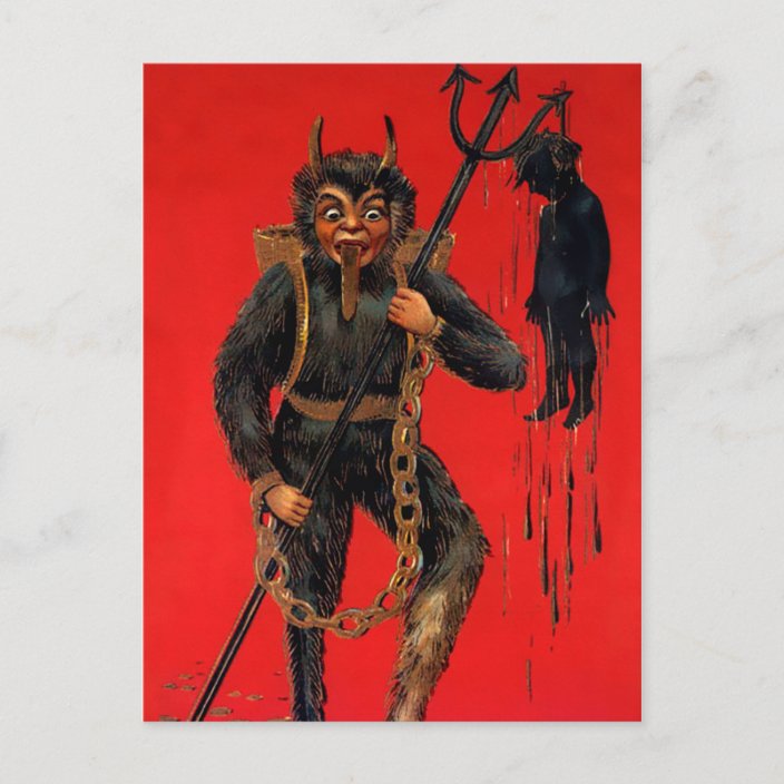 Victorian Creepy Krampus Postcard | Zazzle.com