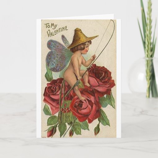 Victorian Cupid and Roses Valentine's Day Card | Zazzle