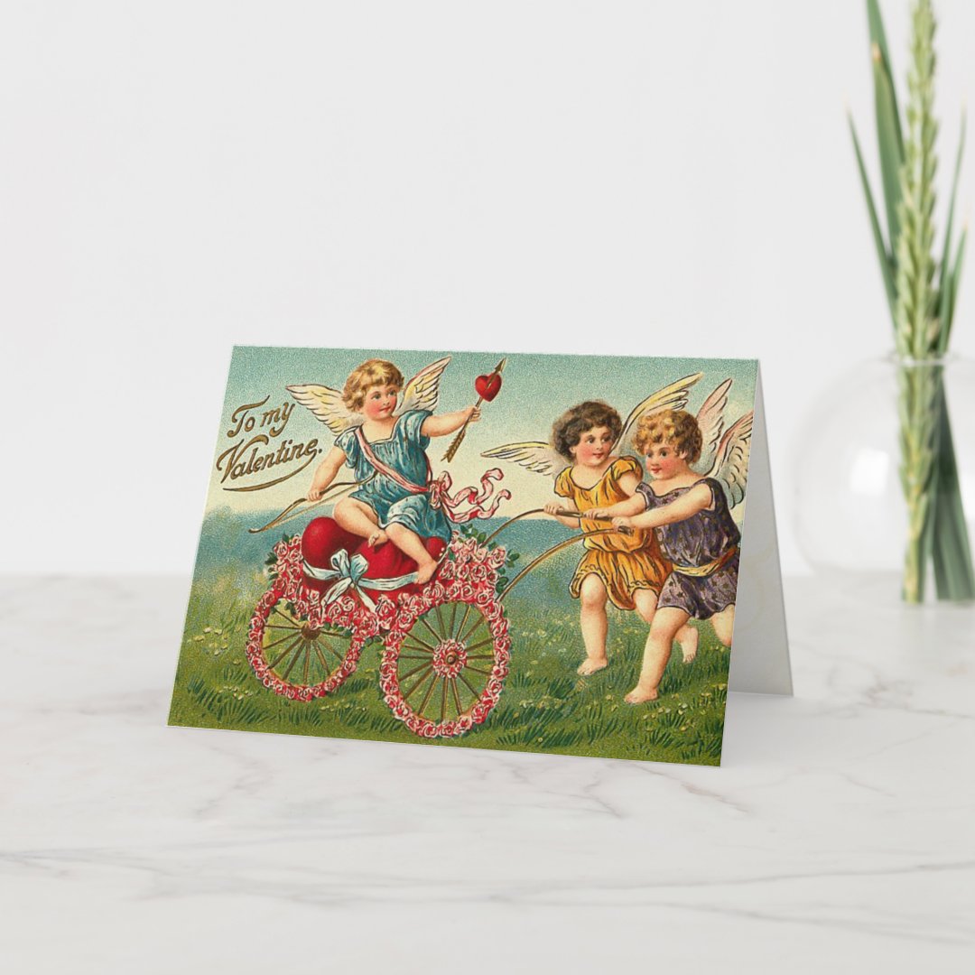 Victorian Cupid Valentine's Day Card | Zazzle