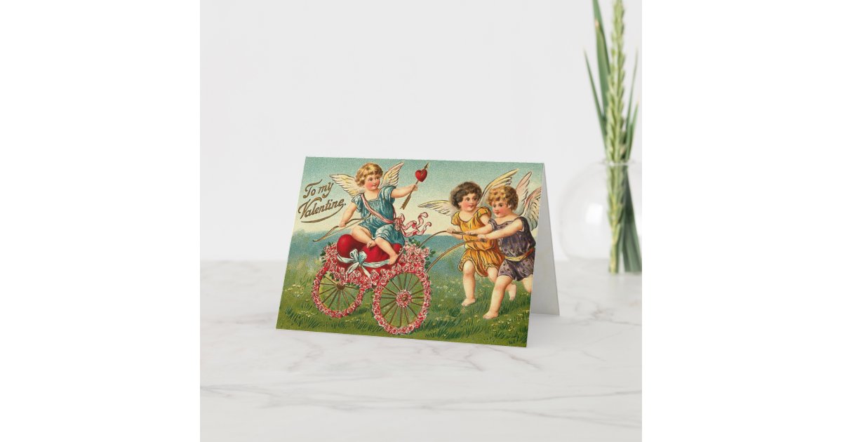 Victorian Cupid Valentine's Day Card | Zazzle