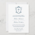 Victorian Dusty Blue Catholic QR Code Wedding Invitation | Zazzle