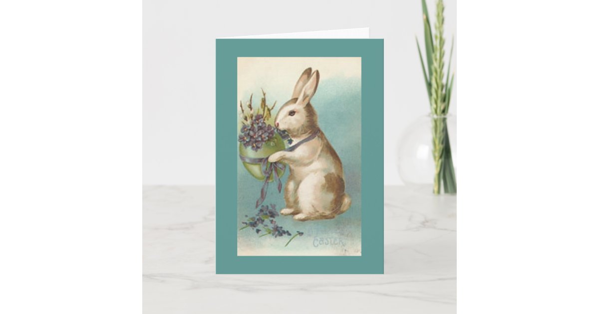 Victorian Easter Bunny Easter Card | Zazzle