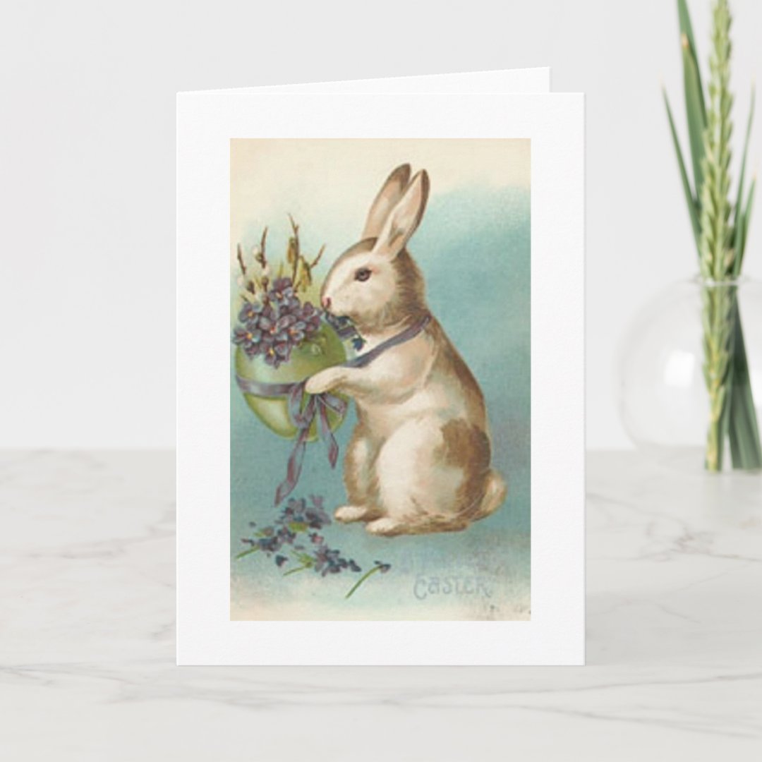 Victorian Easter Bunny Easter Card | Zazzle