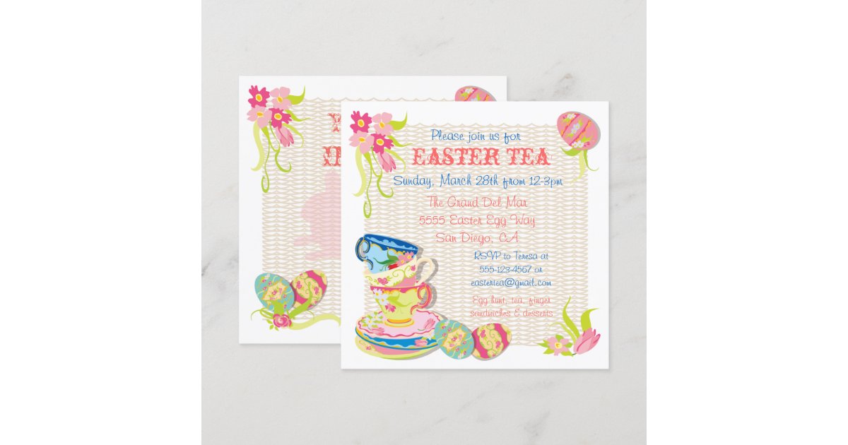 Victorian Easter Tea brunch Invitations | Zazzle