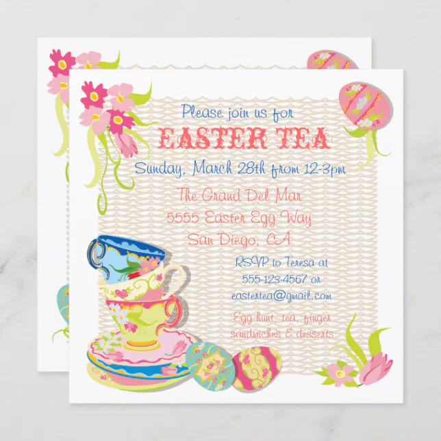 Victorian Easter Tea brunch Invitations | Zazzle