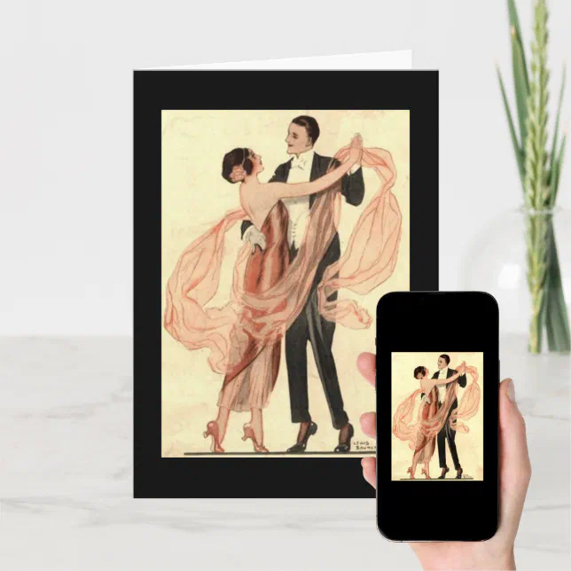 Victorian Edwardian Couple Dancing Card | Zazzle