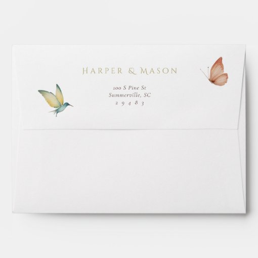 Victorian Elegance Wedding Floral Interior Envelope | Zazzle
