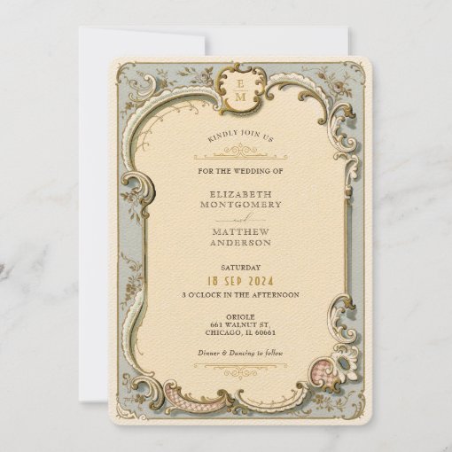 Victorian Elegance Wedding Invitation Card | Zazzle