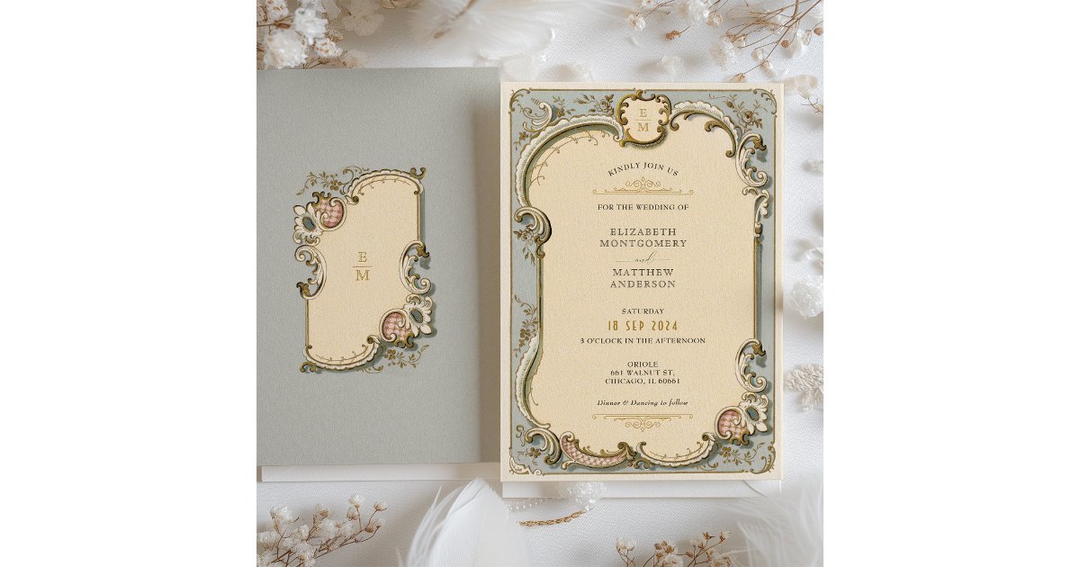 Victorian Elegance Wedding Invitation Card | Zazzle