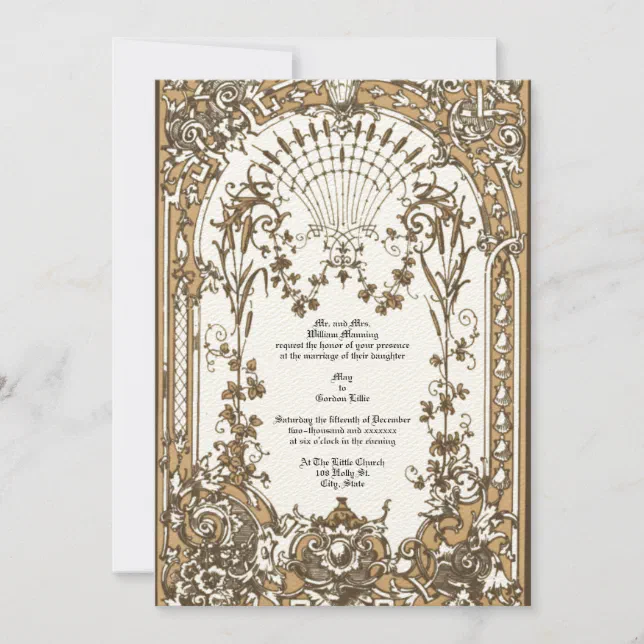 Victorian Era 1897 Baroque Rococo Altar Invitation | Zazzle